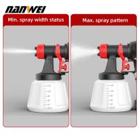 China Popular High Spray Air Spray 700ml Pressure Paint Gun Cordless Portable Electric  1.5mm 1.0mm Diy Grade Battery Powered Renovate Rebuild House Garden for sale