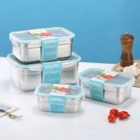 China Leak Proof Metal Food Storage Containers Rectangular 500ml Capacity for sale