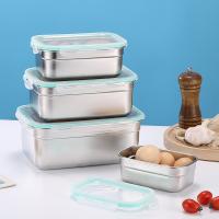China Leak Proof Metal Food Storage Containers Rectangular 500ml Capacity for sale