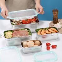 China Leak Proof Metal Food Storage Containers Rectangular 500ml Capacity for sale