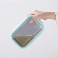 China Leak Proof Metal Food Storage Containers Rectangular 500ml Capacity for sale