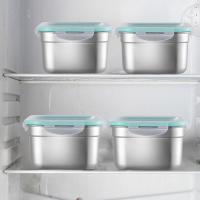 China Leak Proof Metal Food Storage Containers Rectangular 500ml Capacity for sale