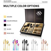 China Customized Metal Cutlery Set Luxury Elegant 24 Piece Flatware Set for sale