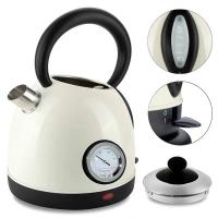 China ROHS Stainless Steel Electric Kettle 1.8L Retro Thermometer Kettle for sale