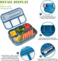 China 1300ml Plastic Bento Lunch Box Blue Food Grade Kids Bento Box for sale