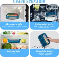 China 1300ml Plastic Bento Lunch Box Blue Food Grade Kids Bento Box for sale