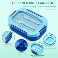 China Plastic 4 Compartment Lunch Containers 1300ML Food Safe With Cutlery for sale