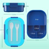 China Plastic 4 Compartment Lunch Containers 1300ML Food Safe With Cutlery for sale