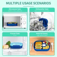 China Plastic 4 Compartment Lunch Containers 1300ML Food Safe With Cutlery for sale