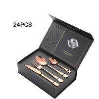 China OEM Stainless Steel Cutlery Set 24 Piece Colorful Flatware Set for sale