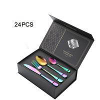 China OEM Stainless Steel Cutlery Set 24 Piece Colorful Flatware Set for sale