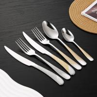 China Star Diamond Stainless Steel Flatware Sets Luxurious Embossed Pattern for sale