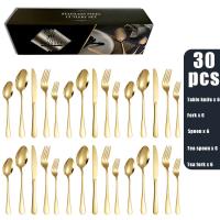 China Stainless Steel 30 Piece Cutlery Set Sophisticated Opulent Metal ODM for sale