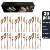 China Stainless Steel 30 Piece Cutlery Set Sophisticated Opulent Metal ODM for sale