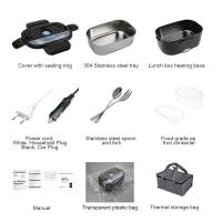 China Customize Electric Lunch Boxes All Black Portable Heating Lunch Box for sale