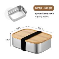 China Stainless Steel Bento Lunch Box Bamboo Lid 1200 Ml Lunch Box for sale