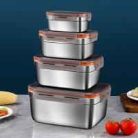 China OEM Metal Food Storage Containers 3500ml Stainless Steel Sealed Containers for sale