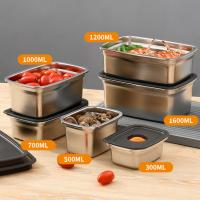 China Rectangle Metal Food Storage Containers Rust Proof 304 Stainless Steel for sale
