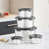China Reusable Metal Freezer Containers Food Storage Custom With Lids Round for sale