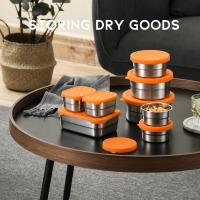 China 350ml Metal Food Storage Containers Stackable With Leak Proof Silicone Lids for sale