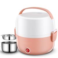China Two Layers Electric Cooker Box 250W Pink Rice Cooker Custom Stainless Steel for sale