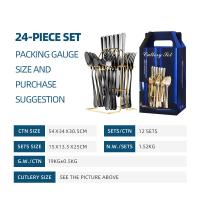China ODM Stainless Steel Silverware Set 24 Piece Cutlery Set With Storage Rack for sale
