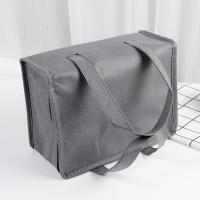 China Custom Insulated Lunch Bag Non-Woven Thickened Thermal Insulation Cotton Gray for sale