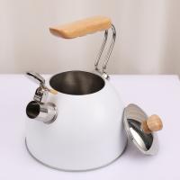 China 2.5L Stainless Steel Electric Kettle Whistling Tea Kettle With Wood Handle for sale