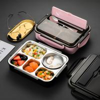 China Large Capacity Metal Bento Lunch Box Black for sale