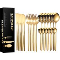 China Compact Stainless Steel Cutlery Set Polishing Stainless Steel Gold Cutlery Set for sale