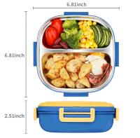 China Stainless Steel Metal Bento Lunch Box Blue Kids Bento Box With Spoon for sale