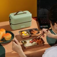 China 300W Electric Lunch Cooker Portable Double Tier For Cooking Steaming for sale