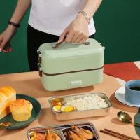 China 300W Electric Lunch Cooker Portable Double Tier For Cooking Steaming for sale