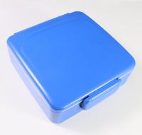 China Flip Top Handle Seal Plastic Bento Lunch Box Portable Leak-Proof Blue for sale