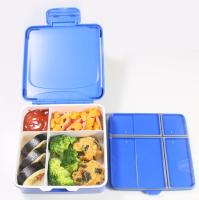 China Flip Top Handle Seal Plastic Bento Lunch Box Portable Leak-Proof Blue for sale