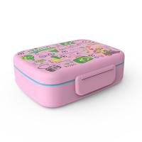 China Plastic Customized Pattern Plastic Bento Lunch Box Multi-partition Leak-proof Sealed Crisper Box for sale