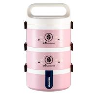 China 3-layer Plastic Bento Lunch Box Microwaveable And Insulated Round Lunch Box for sale