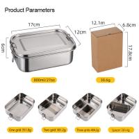 China Metal Bento Lunch Box 800ml 304 Stainless Steel Container For Meals And Snacks for sale
