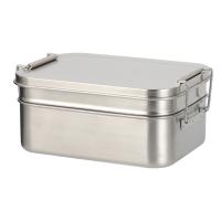 China 304 Stainless Steel Metal Bento Lunch Box With Double Layer And Two Capacity Options for sale