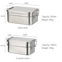 China 304 Stainless Steel Metal Bento Lunch Box With Double Layer And Two Capacity Options for sale