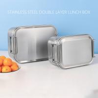 China 304 Stainless Steel Metal Bento Lunch Box With Double Layer And Two Capacity Options for sale