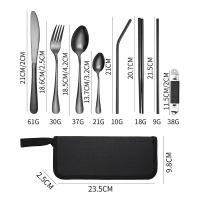 China Portable Travel Stainless Steel Cutlery Set, Reusable With A Case For Fixing Tableware 11  Pieces for sale