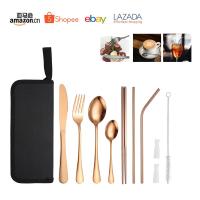 China Lightweight And Reusable Stainless Steel Cutlery Set For Camping 10  Pieces for sale