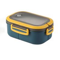 China Plastic Bento Lunch Box Double-layer Lunch Box Microwave Safe 1200ml Green for sale