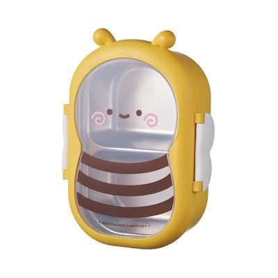 China Metal Bento Lunch Box Bee Shaped Lunch Box 304 Stainless Steel Yellow for sale