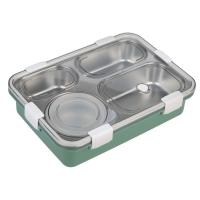 China Metal Bento Lunch Box 4 Compartment 304 Stainless Steel Sealed Insulation 1130ml  Blue for sale