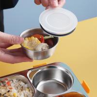 China Metal Bento Lunch Box 4 Compartment 304 Stainless Steel Sealed Insulation 1130ml  Blue for sale