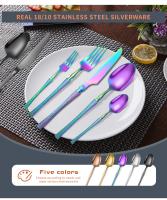 China Stainless Steel Cutlery Set Small Waist Hammer Pattern Stainless Steel Western Cutlery Gift Box 30 Piece for sale