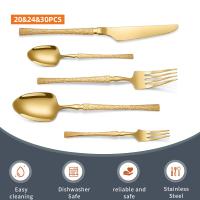 China Stainless Steel Cutlery Set 20 Piece Small Waist Hammer Pattern Stainless Steel Western Cutlery Gift Box for sale
