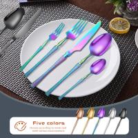 China Stainless Steel Cutlery Set 20 Piece Small Waist Hammer Pattern Stainless Steel Western Cutlery Gift Box for sale